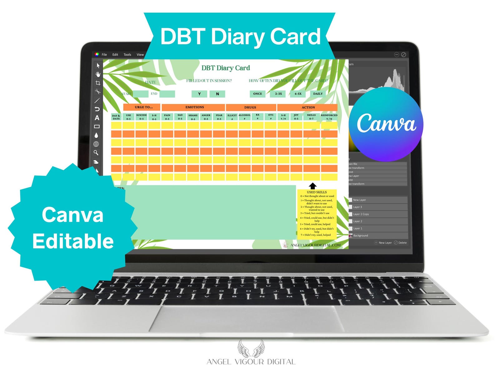 Seasonal Bundle DBT Diary Cards Template Instant Download | Mental ...