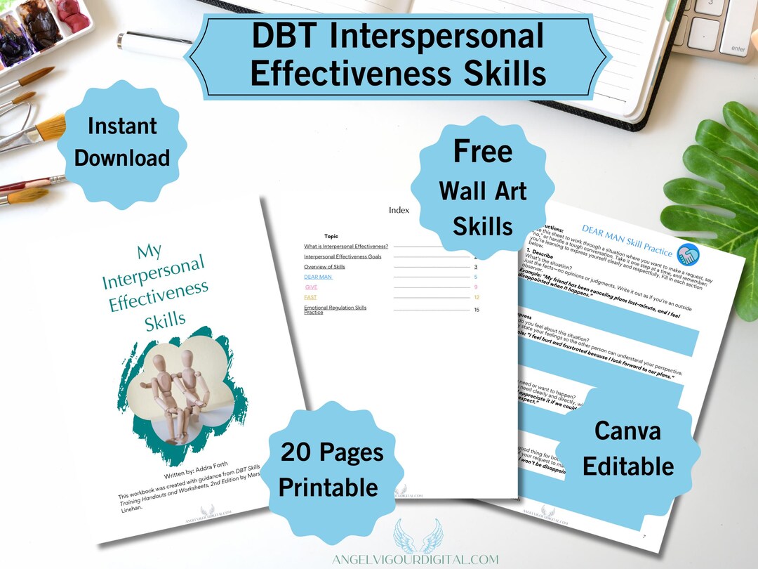 Interpersonal Effectiveness DBT Skills Workbook | Canva Editable ...
