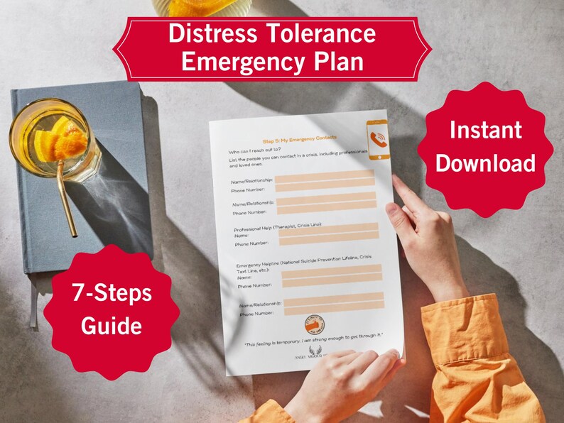 Distress Tolerance Emergency Plan Workbook | 7-step Crisis Management ...