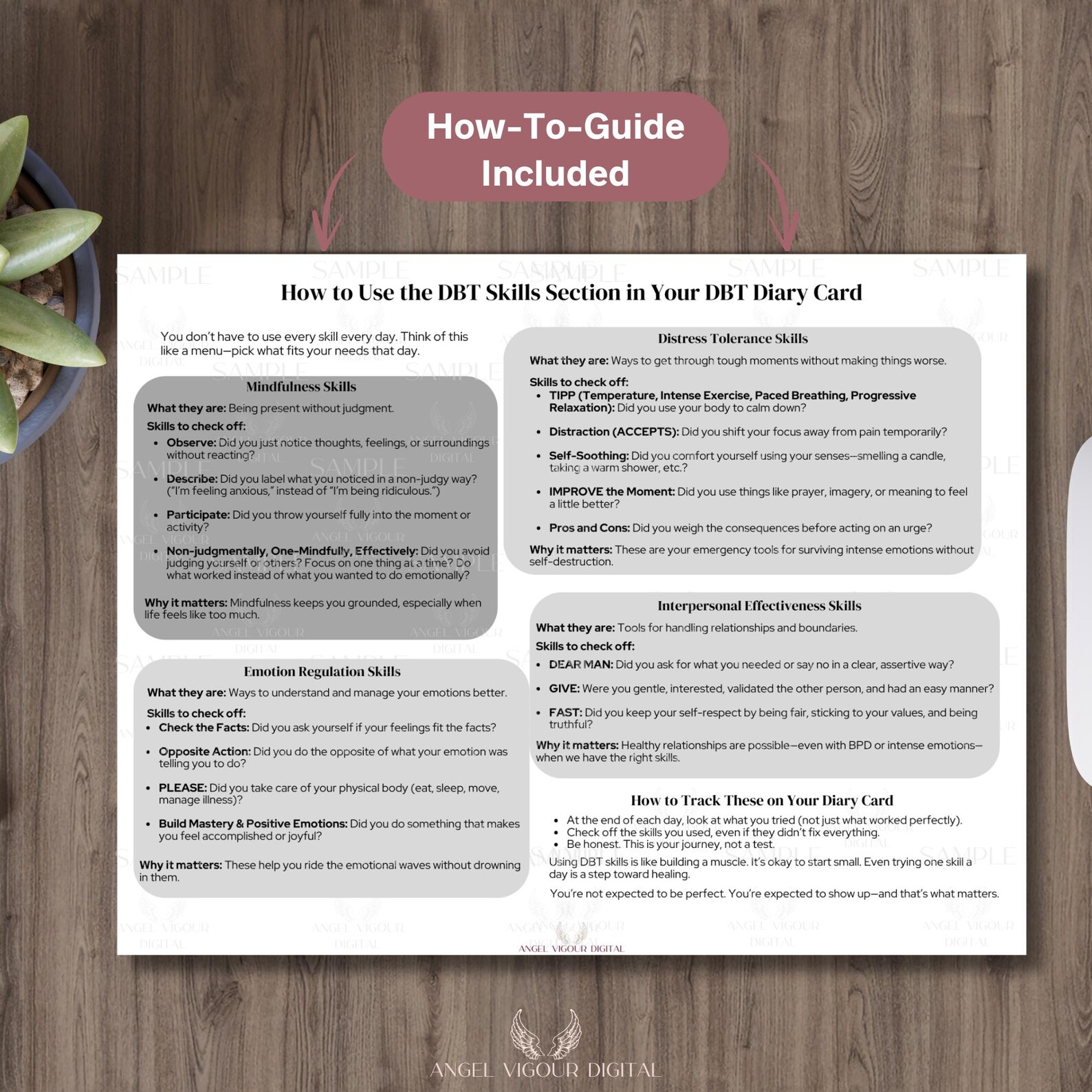Basic Gray DBT Diary Cards Template | Therapy Self-help Gift Idea Canva ...