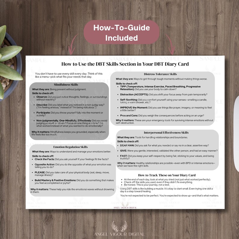 Basic Gray DBT Diary Cards Template | Therapy Self-help Gift Idea Canva ...