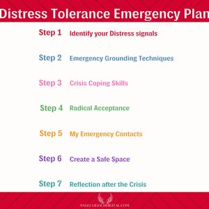 Distress Tolerance Emergency Plan Workbook | 7-step Crisis Management ...