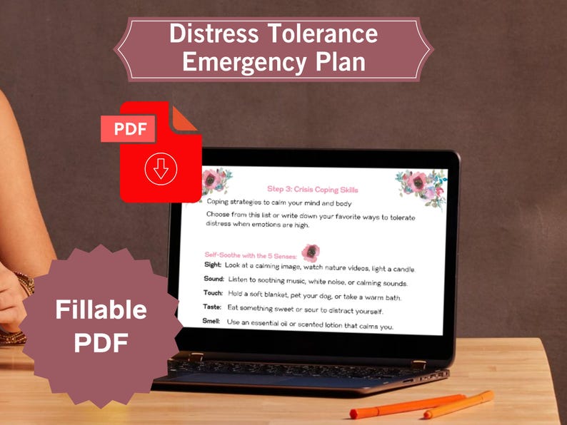 Distress Tolerance Emergency Plan Workbook 7-step Crisis Management ...