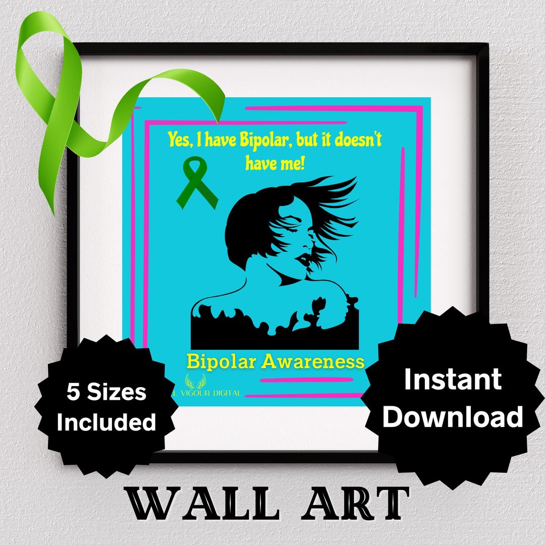 Inspirational Bipolar Disorder Awareness Wall Art Gift Idea | Modern ...