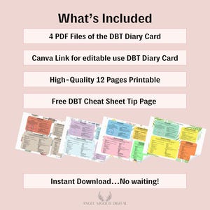 Seasonal Bundle DBT Diary Cards Template Instant Download Mental Health ...