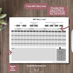 Basic Gray DBT Diary Cards Template | Therapy Self-help Gift Idea Canva ...