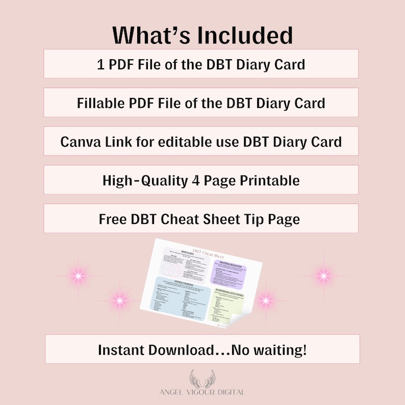 Minimal Light Colors DBT Diary Cards Template Gift Idea | Dialectical Behavior Therapy Tracker ...