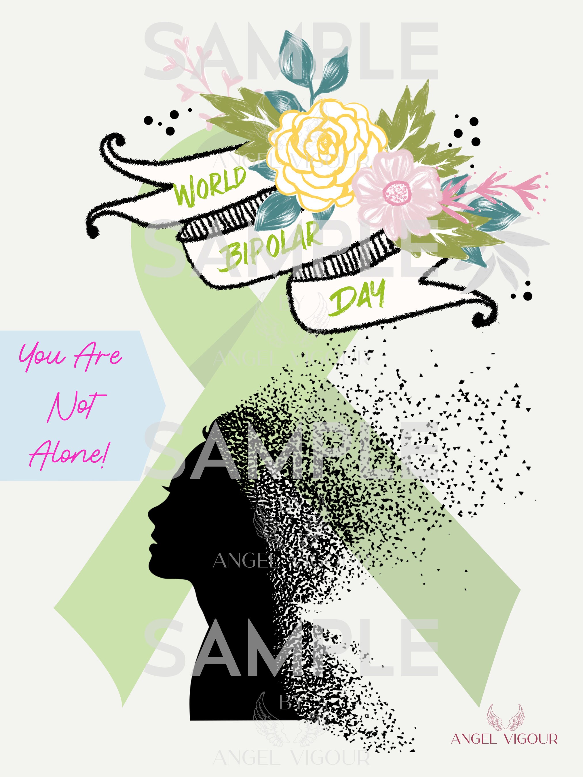 World Bipolar Day Awareness Wall Art Printable for Mental Health ...