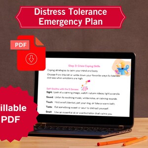 Distress Tolerance Emergency Plan Workbook | 7-step Crisis Management ...