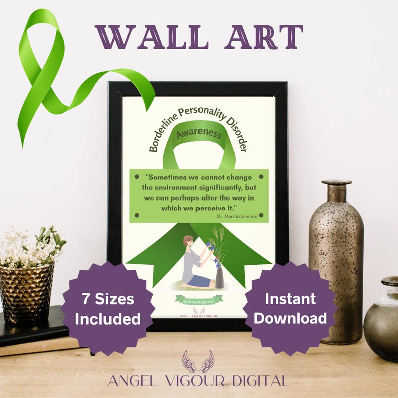 BPD Awareness Wall Art Gift Idea | Marsha Linehan Quote "change ...