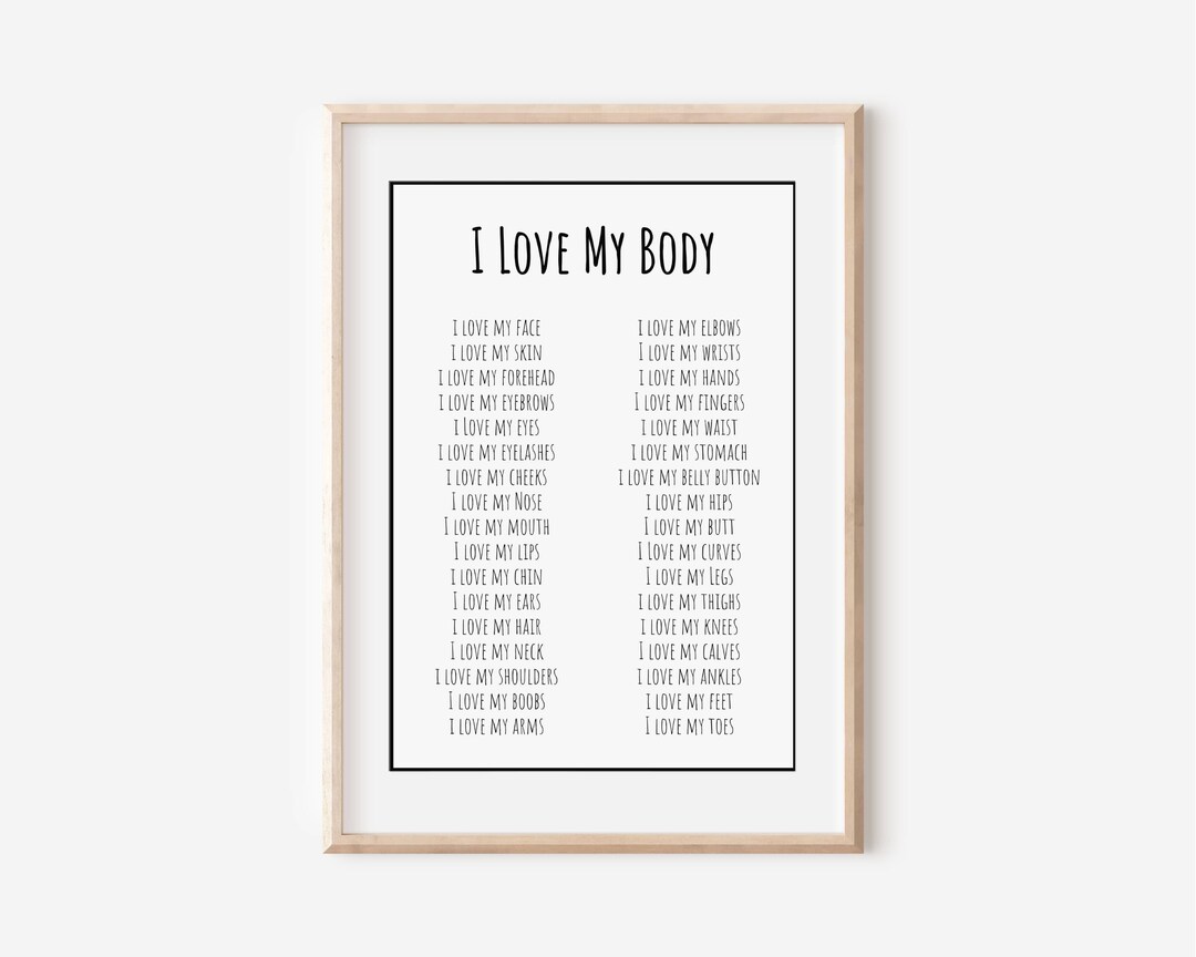 Body Love, Body Positivity, Confidence, Affirmations Wall Print ...