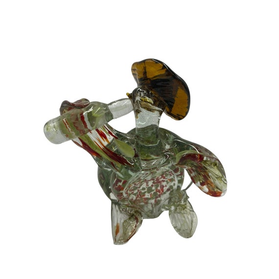 Art Glass Sea Turtle Cowboy Hat Beer Drinking Anthropomorphic - Etsy