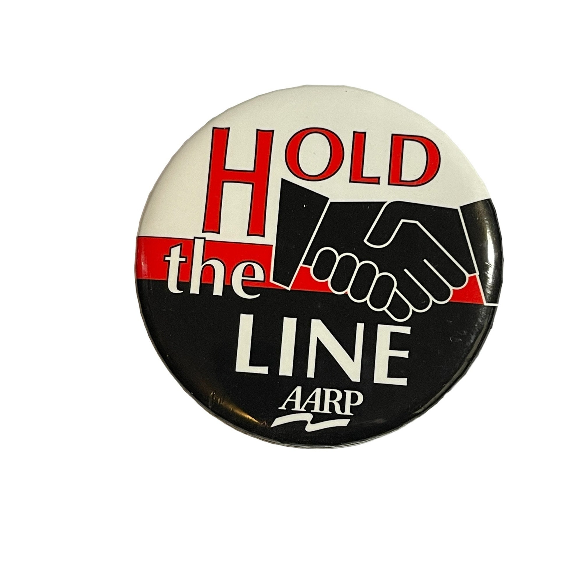 Vintage Pinback Button Circular hold the Line AARP Nostalgic ...