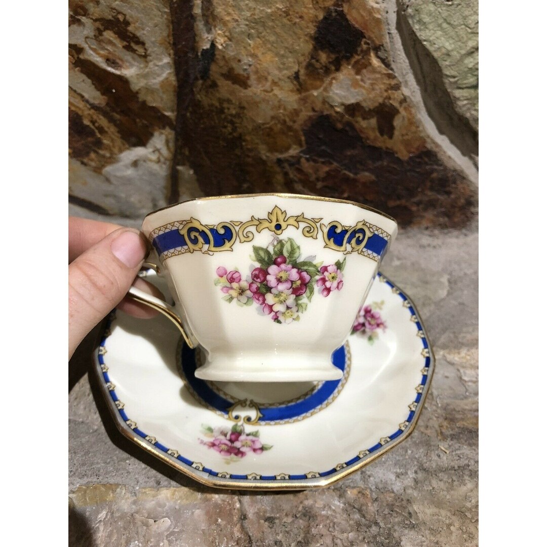 Vintage Black Knight Tea Coffee Cup Saucer Fine Porcelain Czecho ...