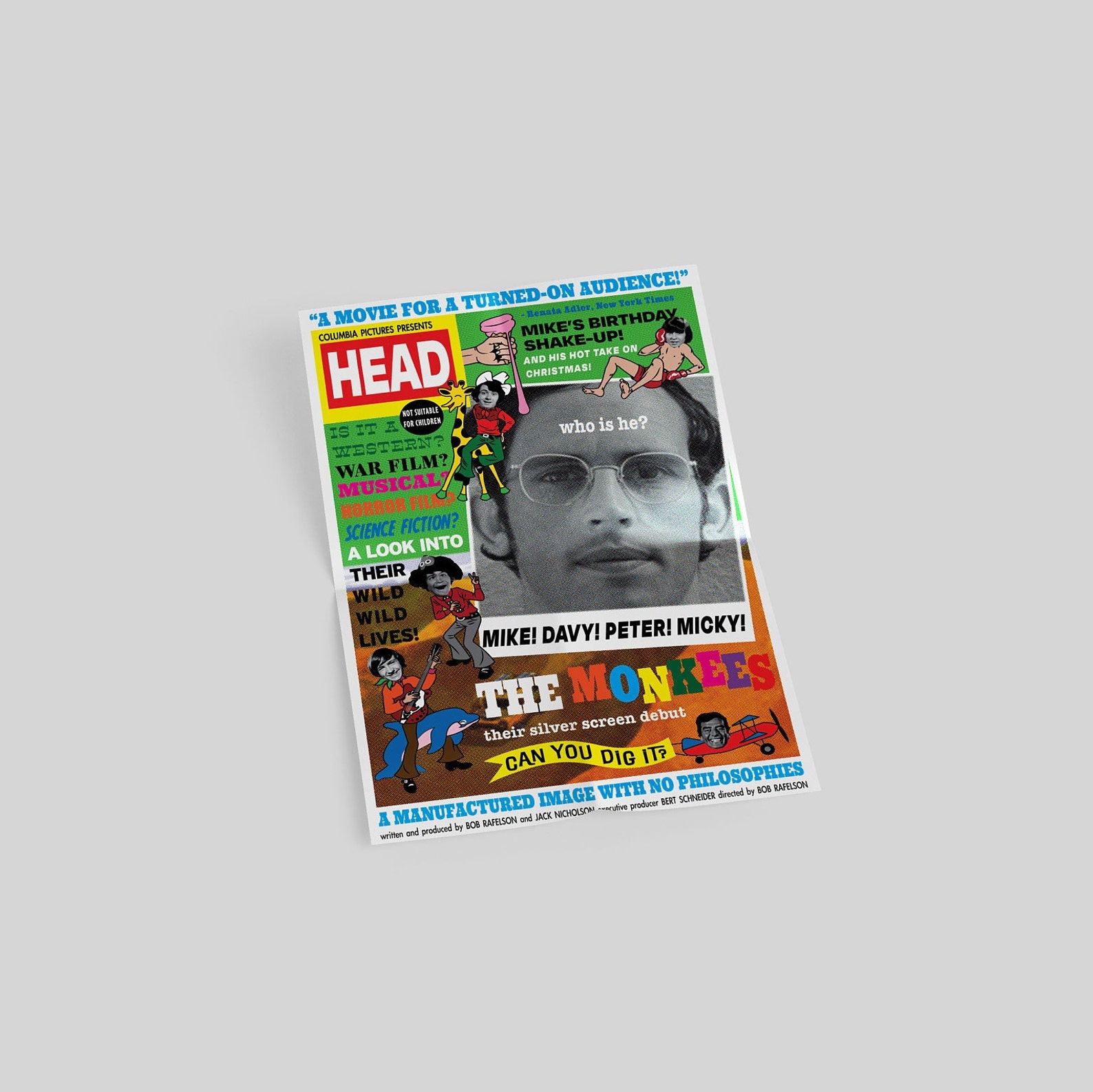 The Monkees HEAD 1968 Film Movie Poster DIGITAL DOWNLOAD Micky Dolenz ...