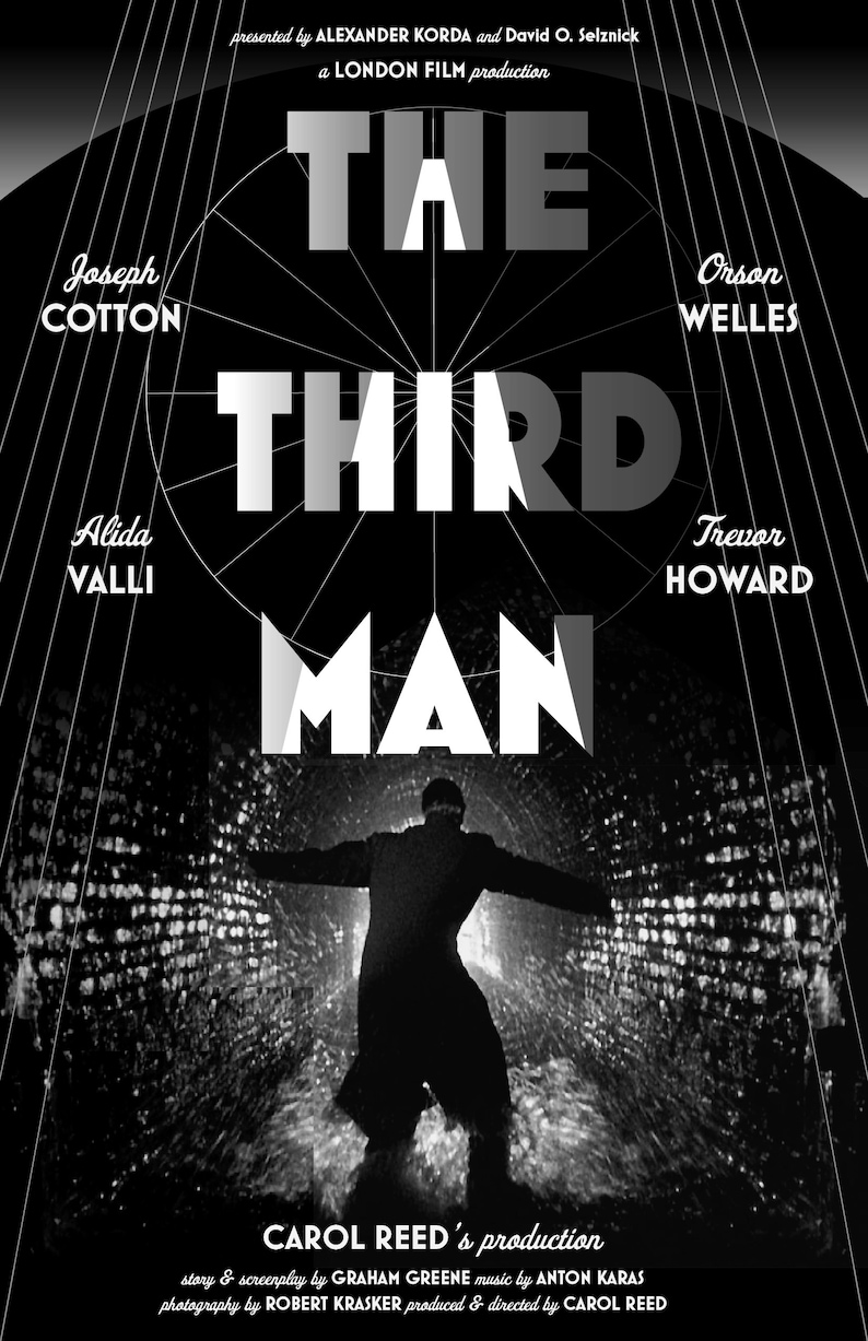 The Third Man DIGITAL DOWNLOAD Poster Film Noir 1949 B&W Orson Welles ...