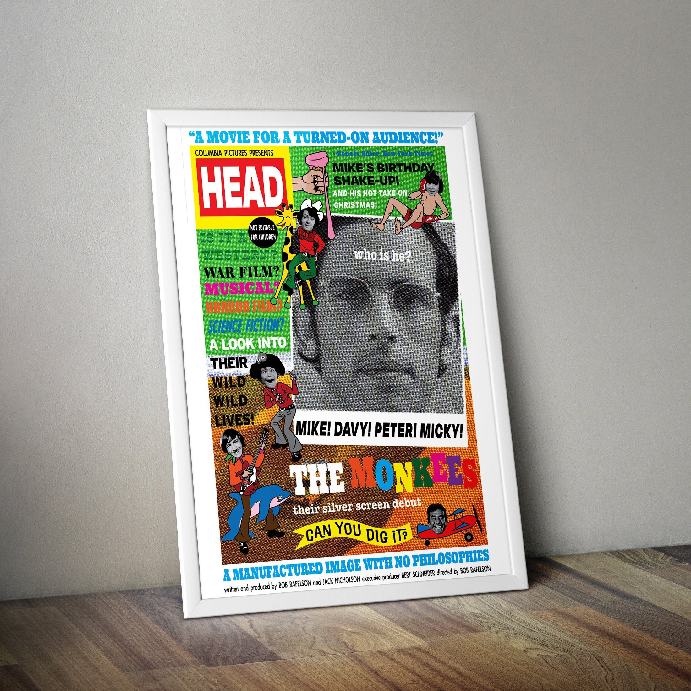 The Monkees HEAD 1968 Film Movie Poster DIGITAL DOWNLOAD Micky Dolenz ...