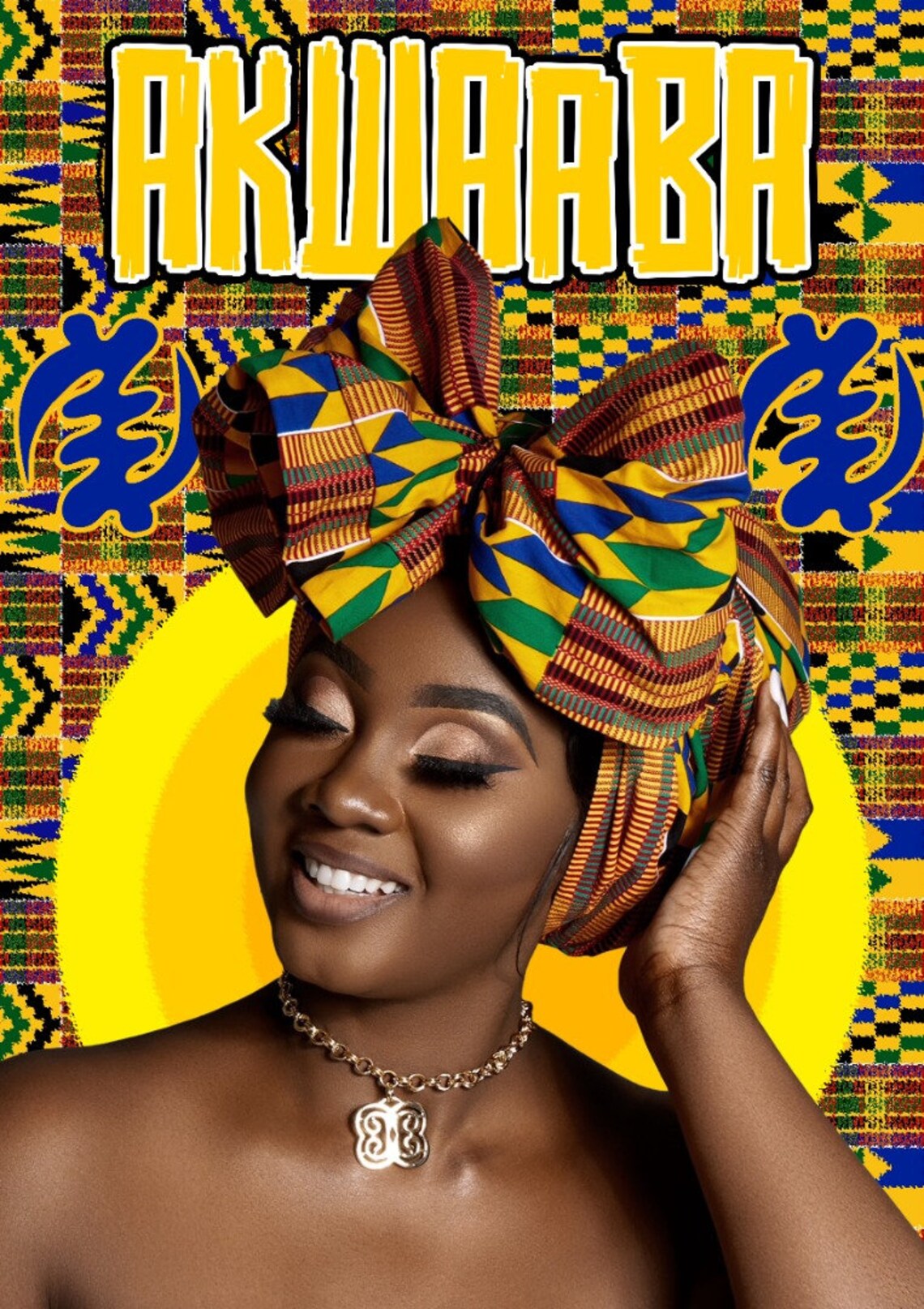 Akwaaba Art Print-home Decor Kente Wall Art Portrait - Etsy