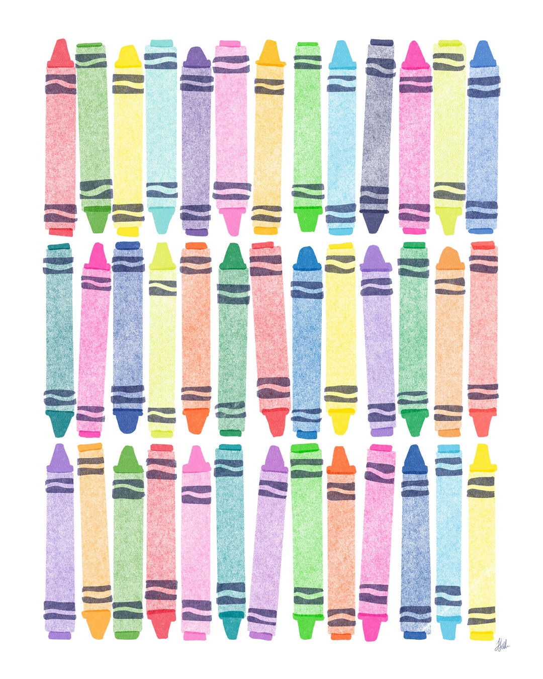 Crayons - Art Print - Etsy