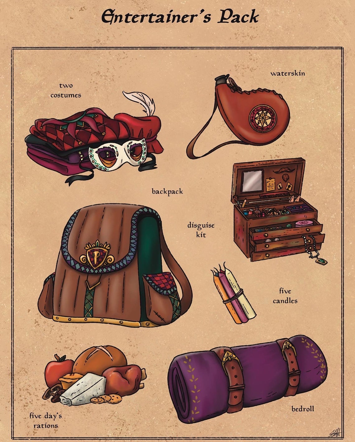 D&D Packs Mini Print Set - RPG Inspired Art Prints - Etsy