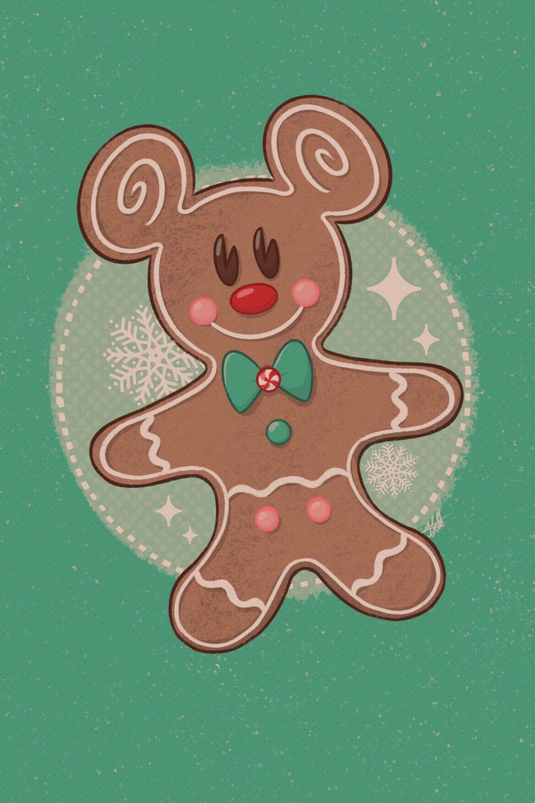 Gingerbread Mickey - Theme Parks and Animation Inspired Art Print - Etsy