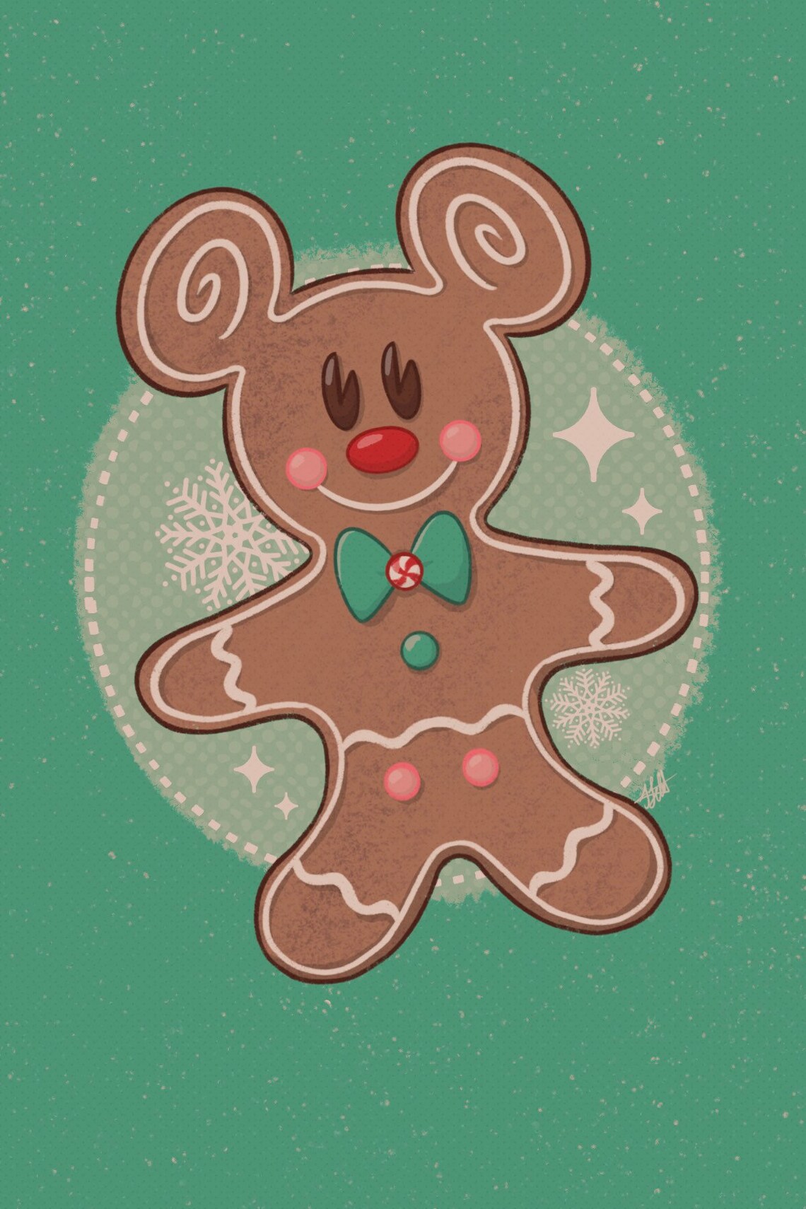 Gingerbread Mickey - Theme Parks and Animation Inspired Art Print - Etsy