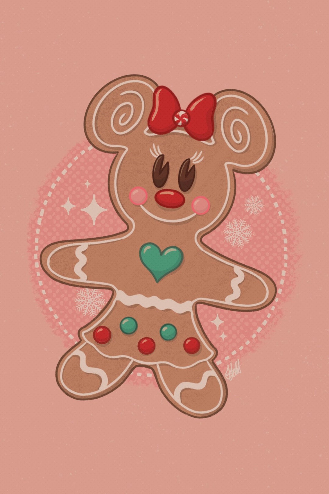 Gingerbread Minnie - Theme Parks and Animation Inspired Art Print - Etsy