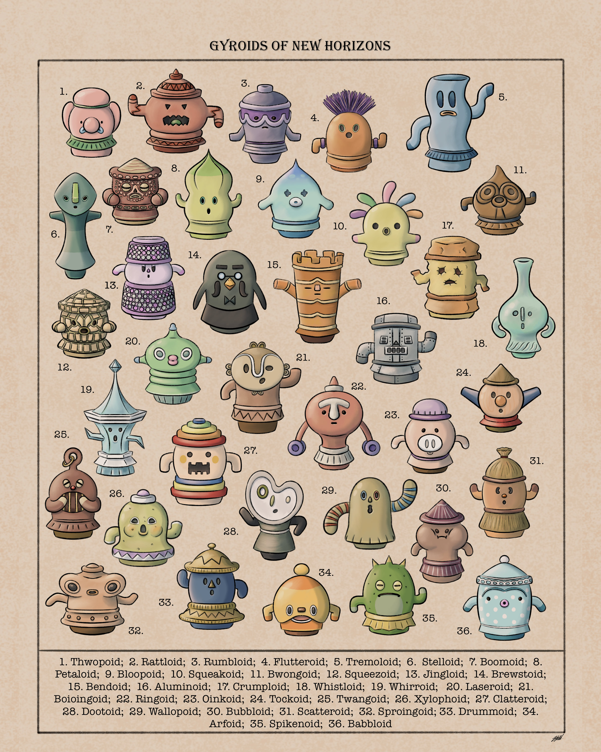 Gyroids of New Horizons Video Game Inspired Art Print - Etsy