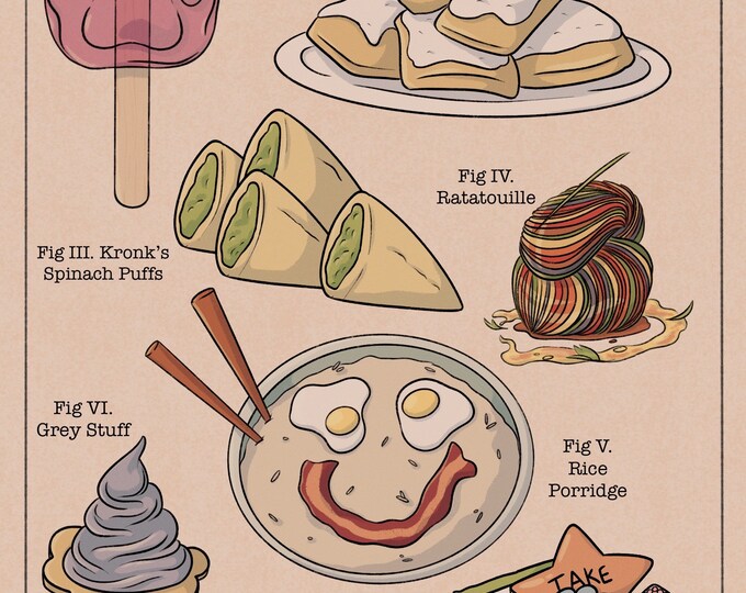 Disney and Pixar Treats - Animated Movie Inspired Art Print - Etsy