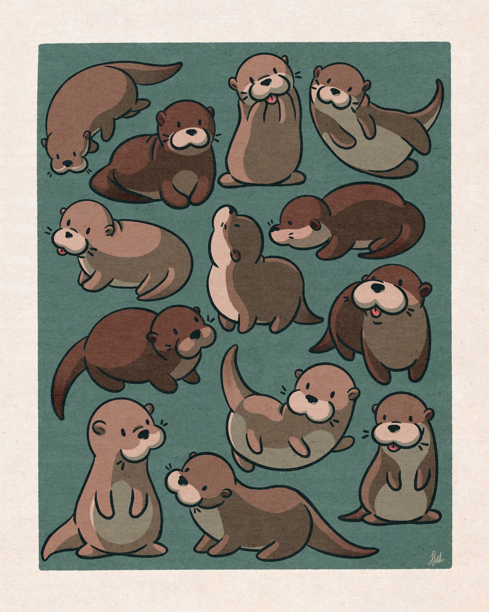 Otters Art Print - Etsy