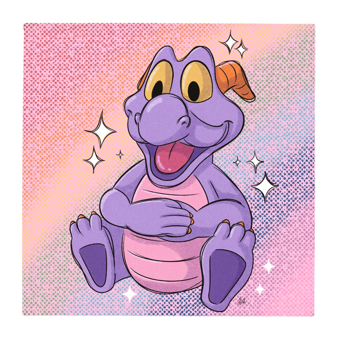 The Infamous Figment Popcorn Bucket - Theme Parks Inspired Art Print - Etsy