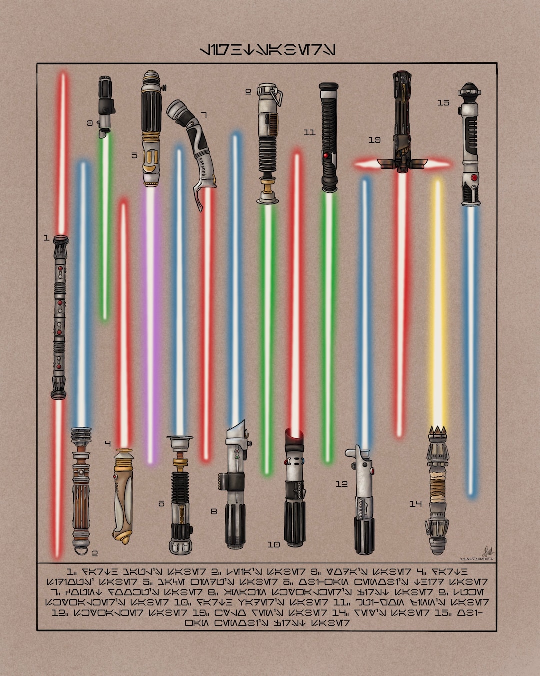 Lightsabers of Star Wars - Movie Inspired Art Print - Etsy
