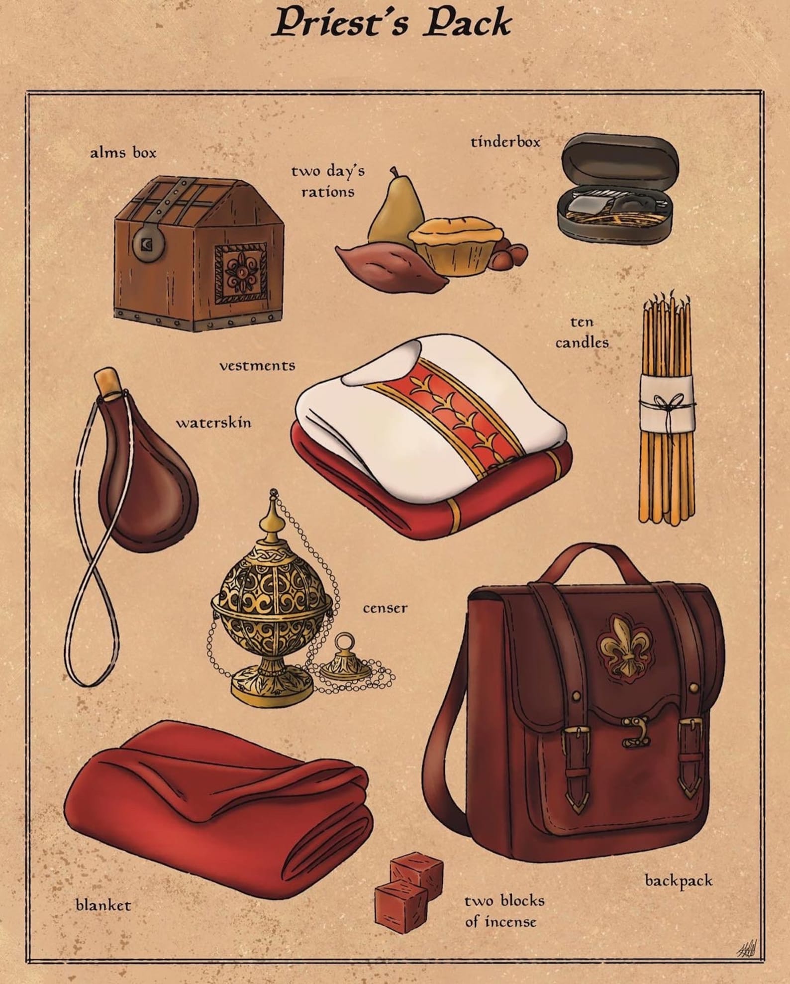 Priests Pack RPG Inspired Art Print - Etsy