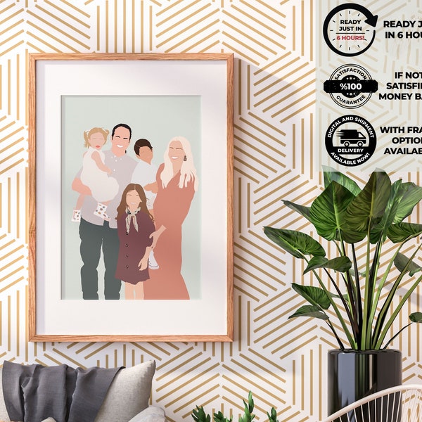 Large Family Custom Portrait - Etsy