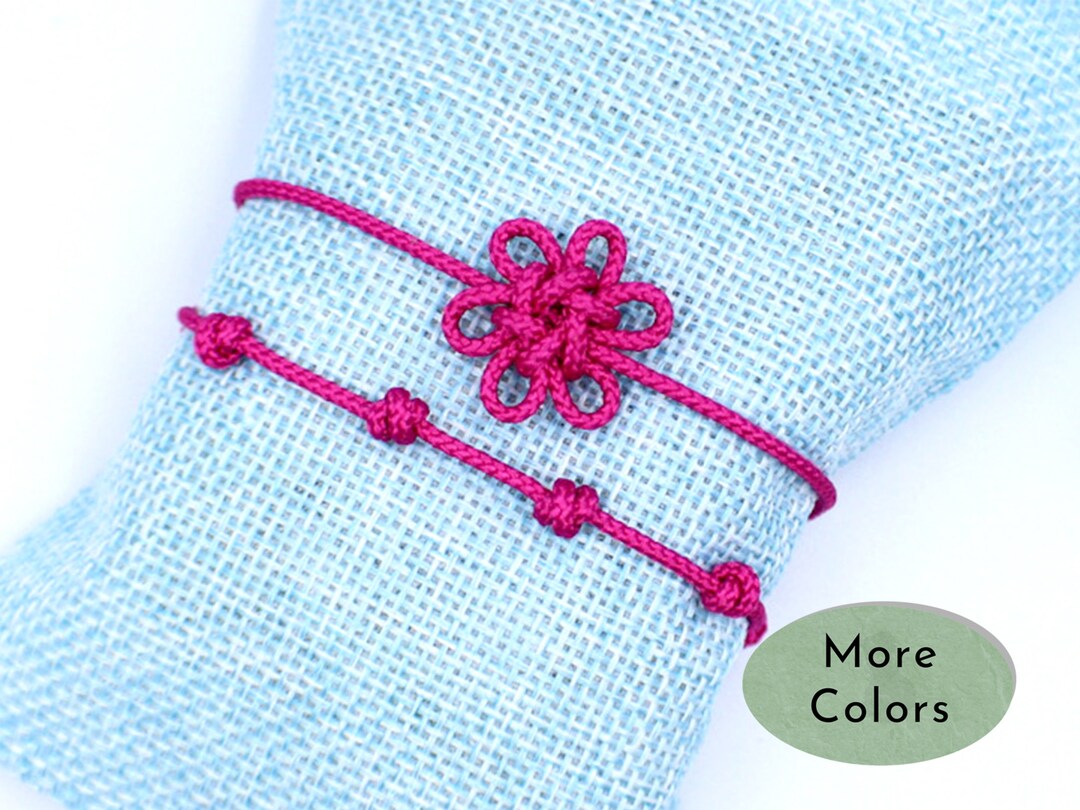 Daisy Bracelet, Set of 2 Bracelet, Friendship Bracelet, Adjustable Knot ...