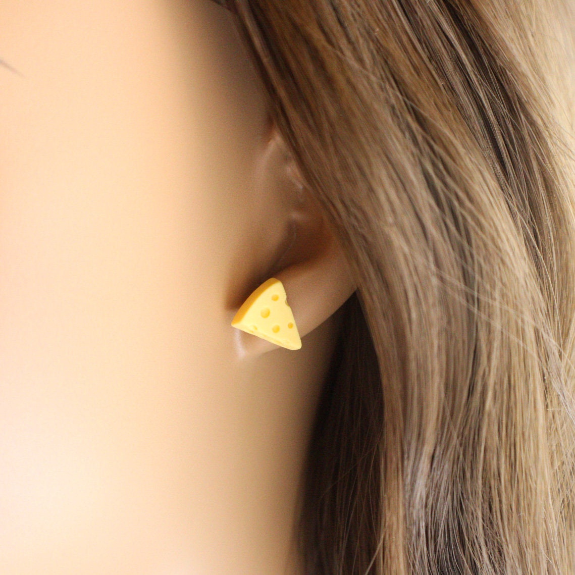 Cheese Earrings, Plastic Post Earrings, Metal Free Earrings, Earrings ...