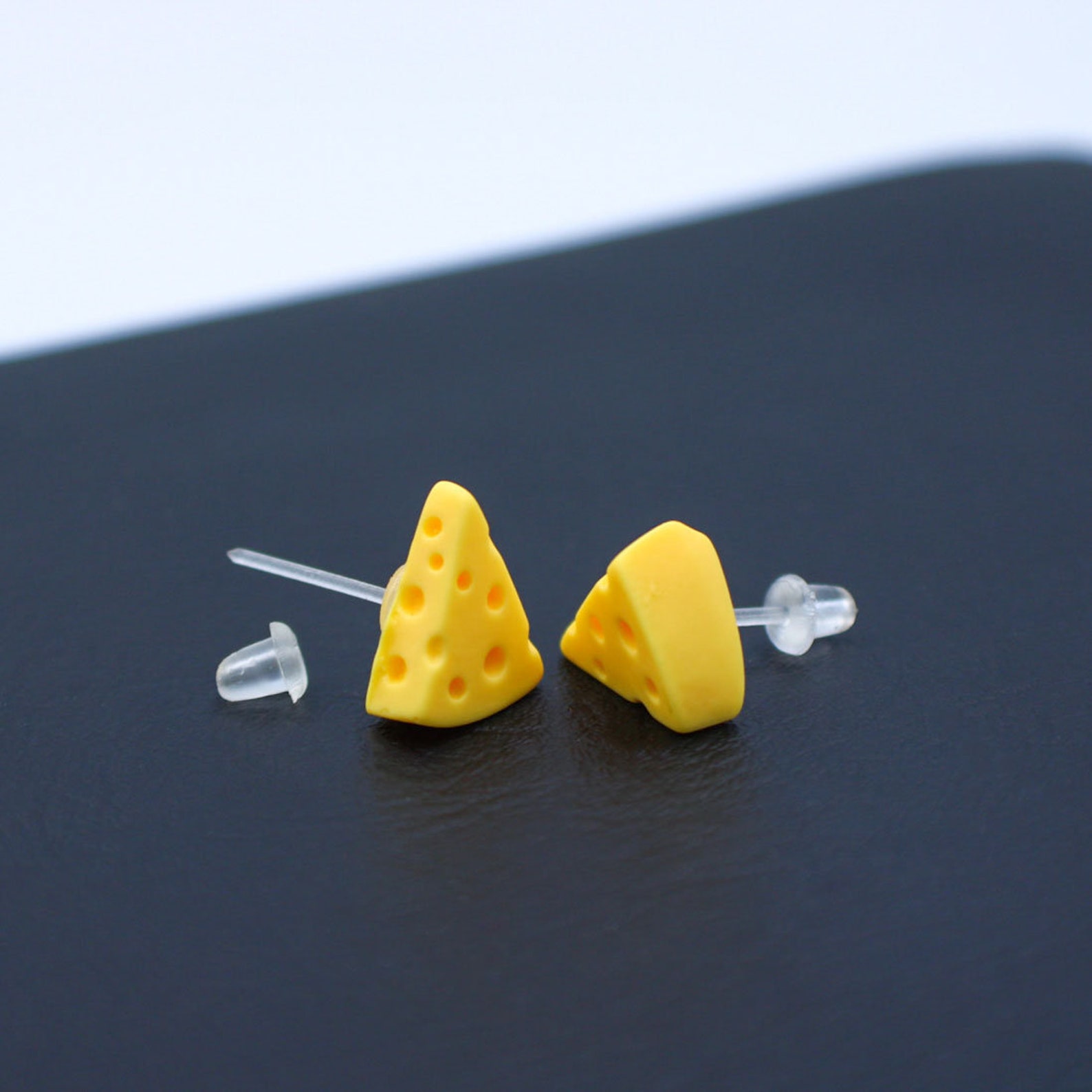 Cheese Earrings, Plastic Post Earrings, Metal Free Earrings, Earrings ...