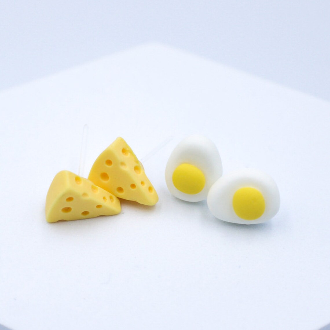 Cheese Earrings, Plastic Post Earrings, Metal Free Earrings, Earrings ...