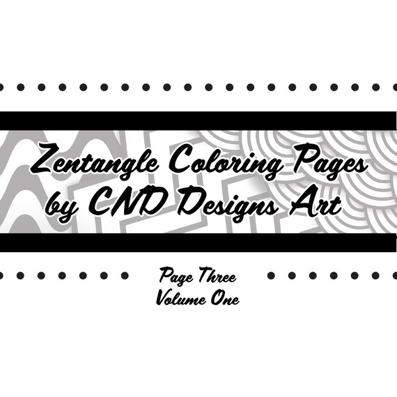 Zentangle Coloring Page page 3 of Volume 1 | Etsy