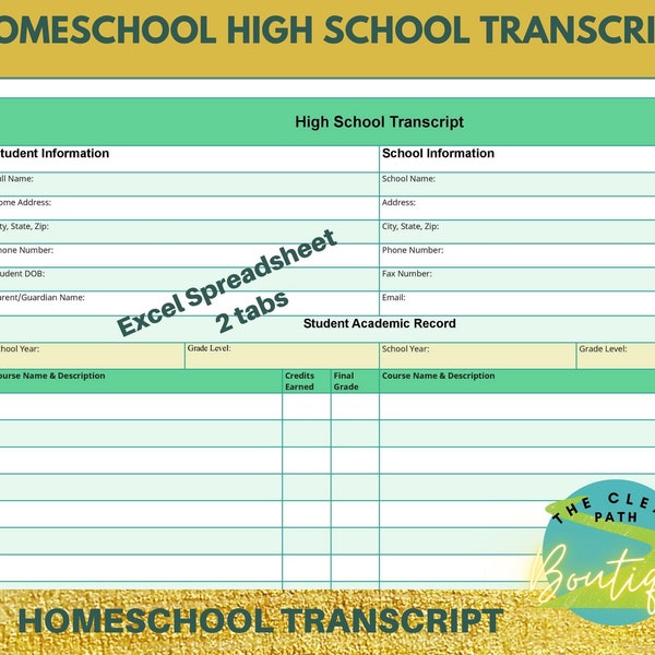 Highschool Transcript - Etsy