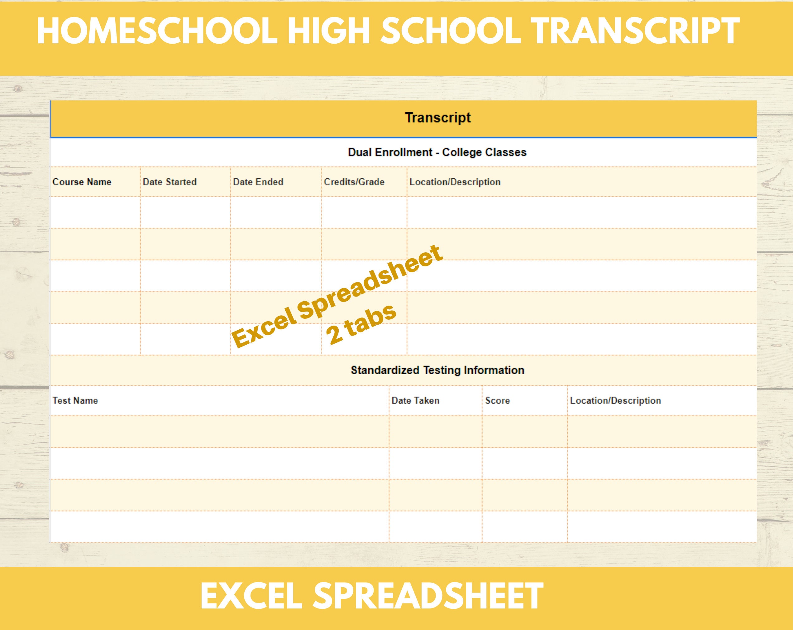 Homeschool High School Transcript | Editable Highschool Transcript ...