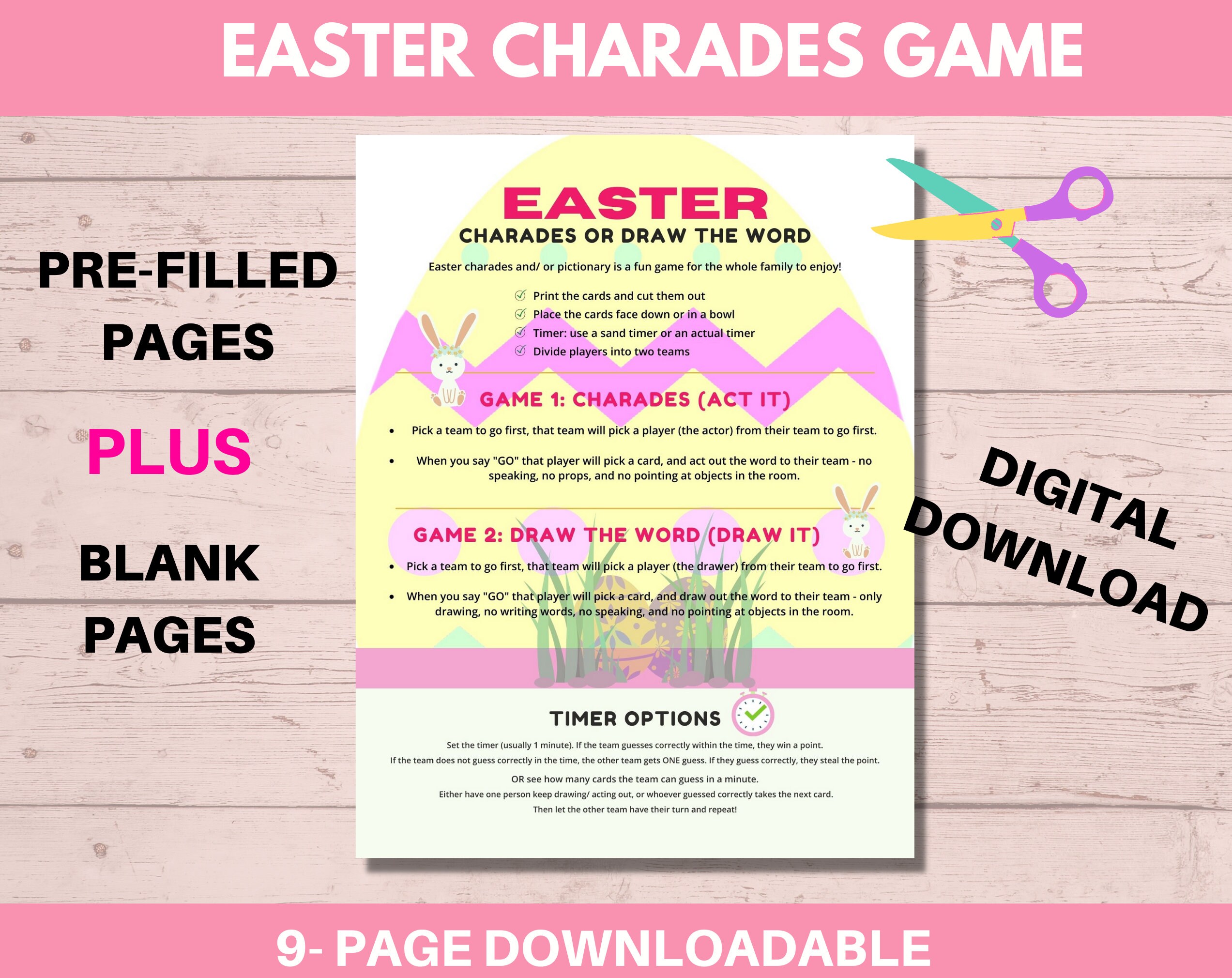 Easter Charades Word Game - Etsy