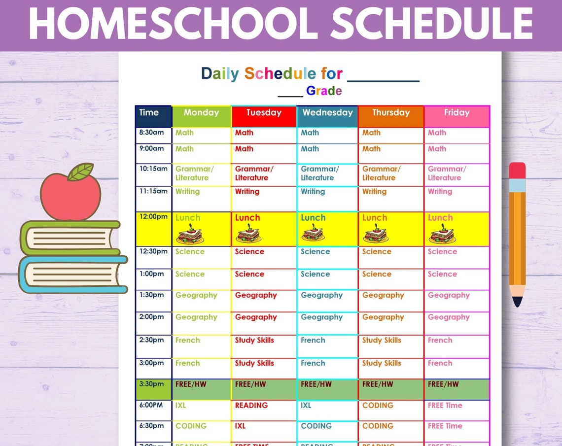 Homeschool Schedule - Etsy