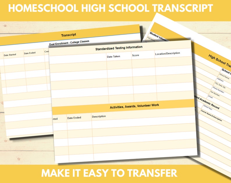 Homeschool High School Transcript | Editable Highschool Transcript ...