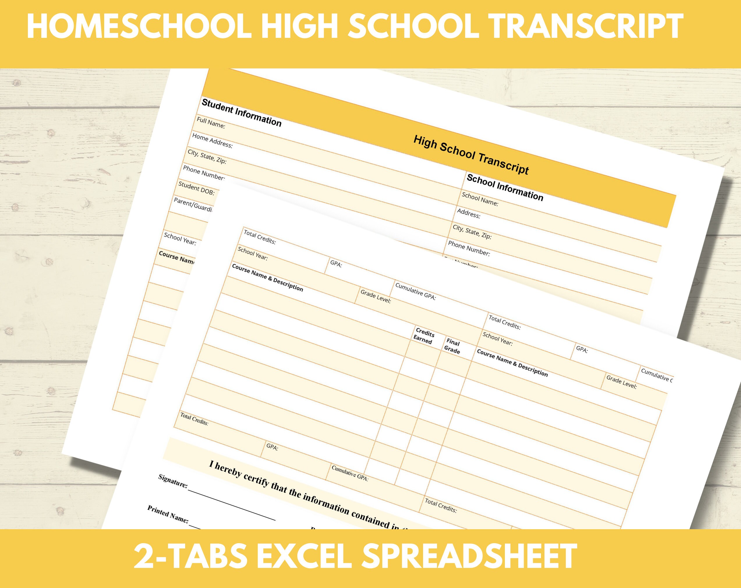 Homeschool High School Transcript | Editable Highschool Transcript ...