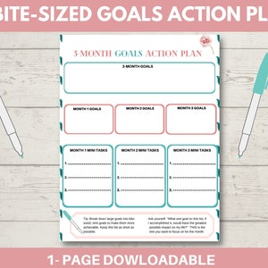 3-month Goals Action Plan Goals Printable Action Plan Worksheet Goals ...