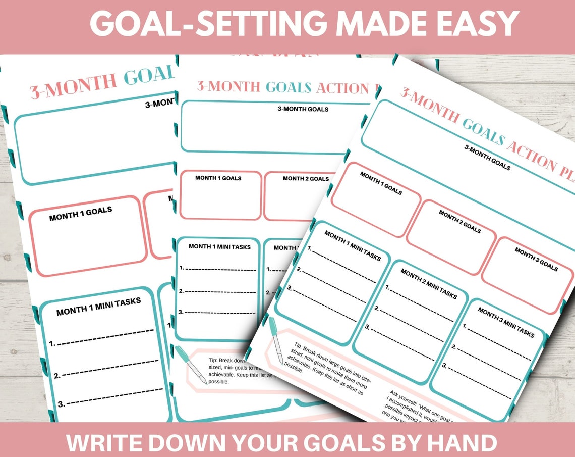 3-month Goals Action Plan Goals Printable Action Plan Worksheet Goals ...