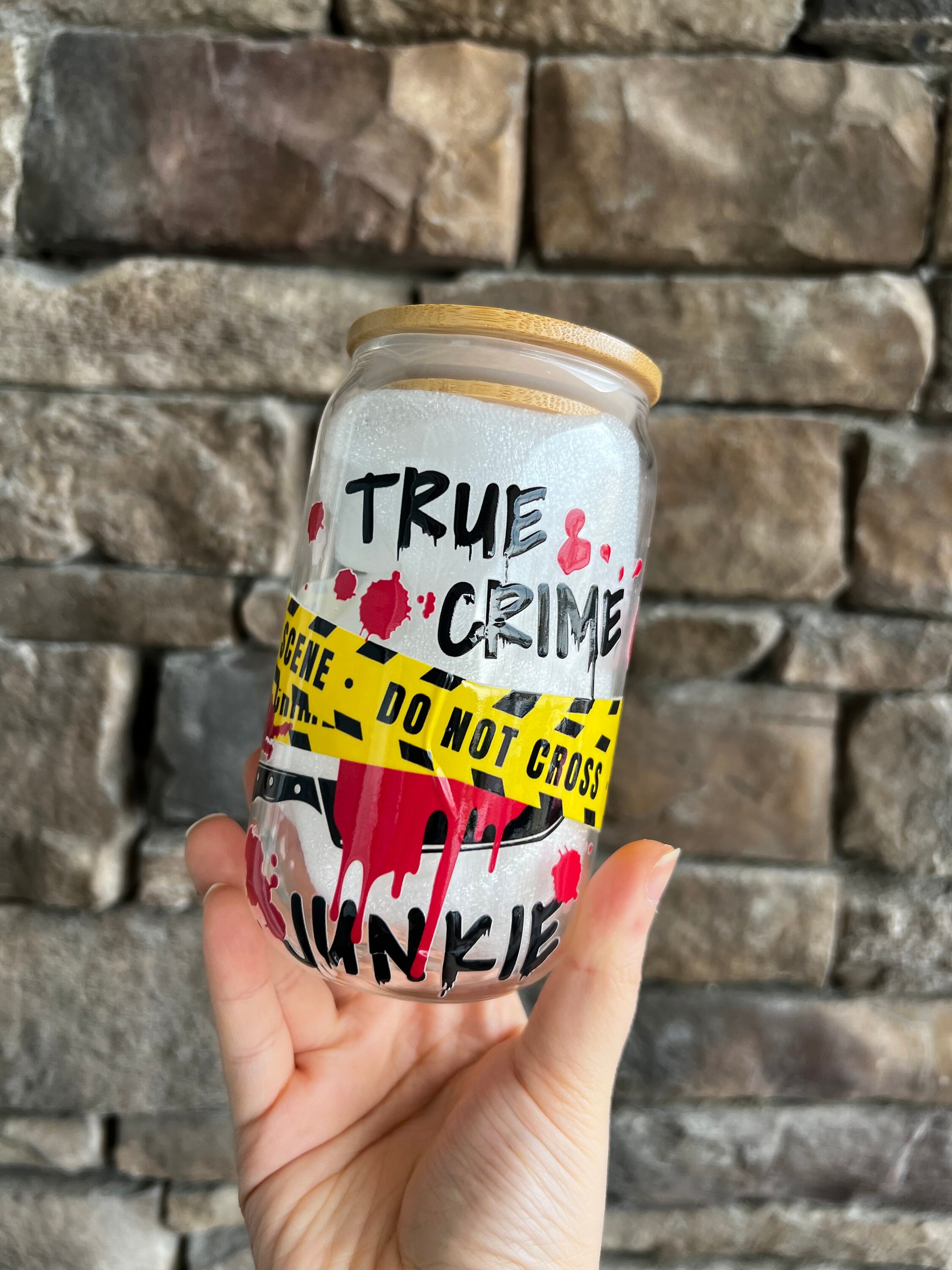 True Crime Junkie Coffee Cup, Iced Coffee Cup, Crime Show Cup, Crime ...