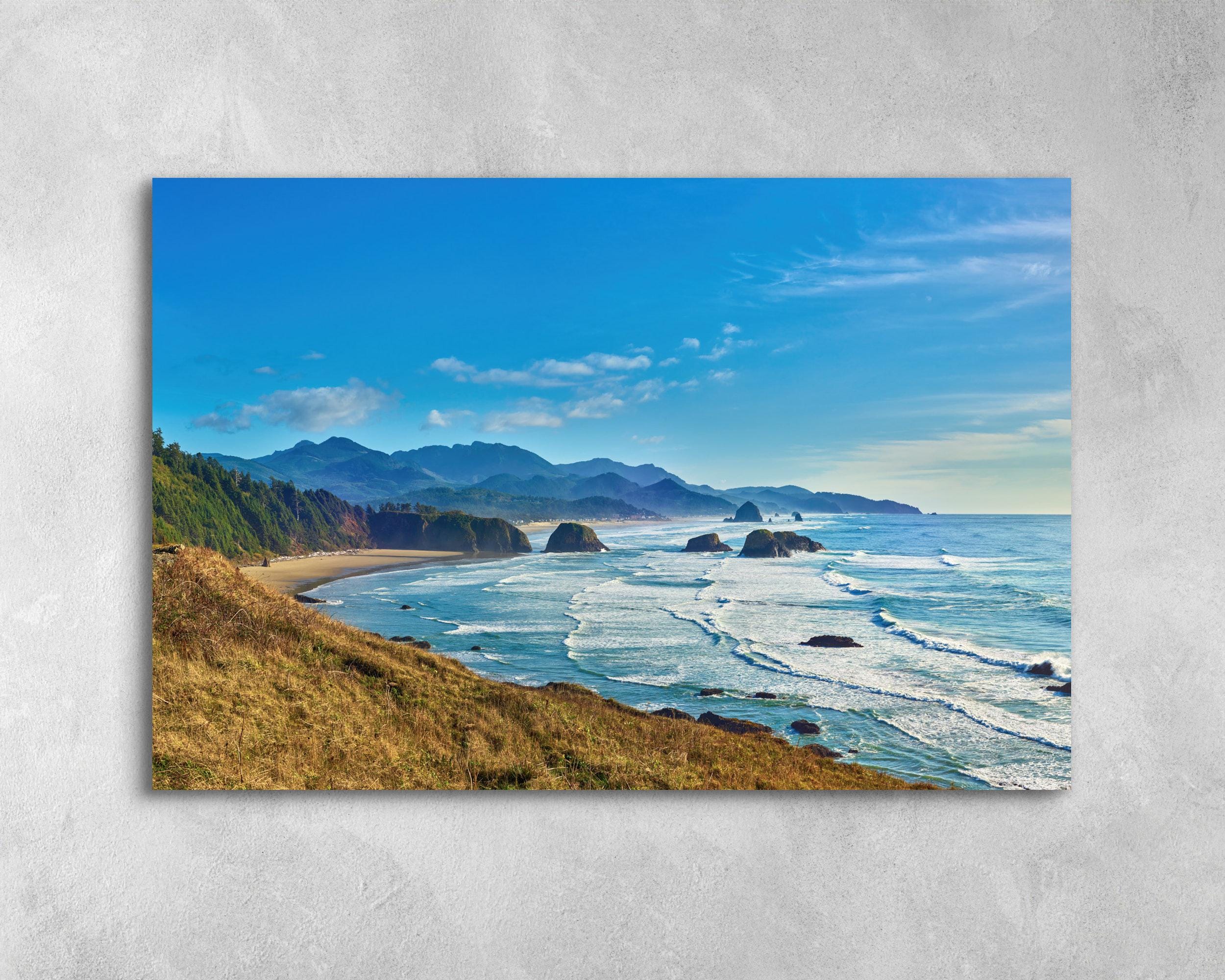 Oregon Coast Landscape Photography, Seascape With Beach Sunset, Ecola ...