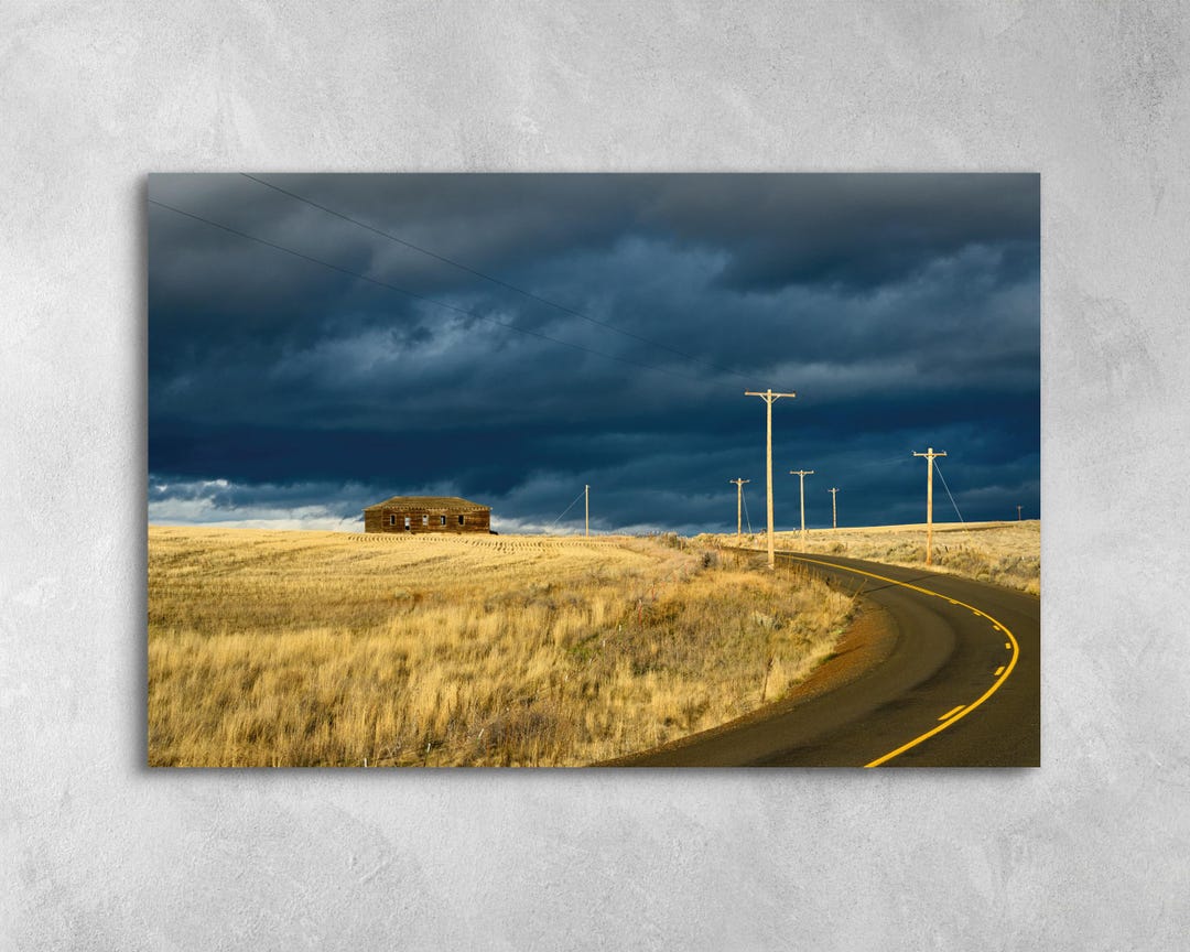 Eastern Oregon Sunlight and Shadows Farmland Photo, Stormy Sky Over ...